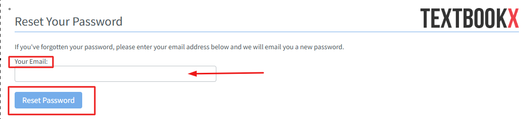 TextbookX Password Reset Request – TextbookX